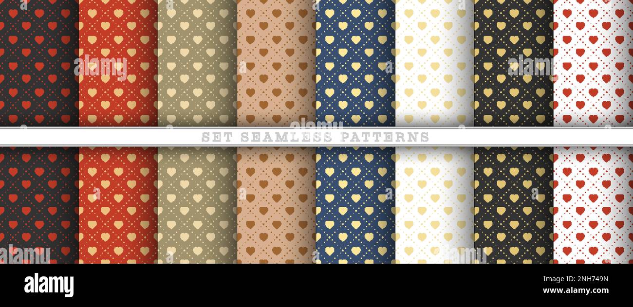 A set of seamless patterns for creative design. Original ornament for ...