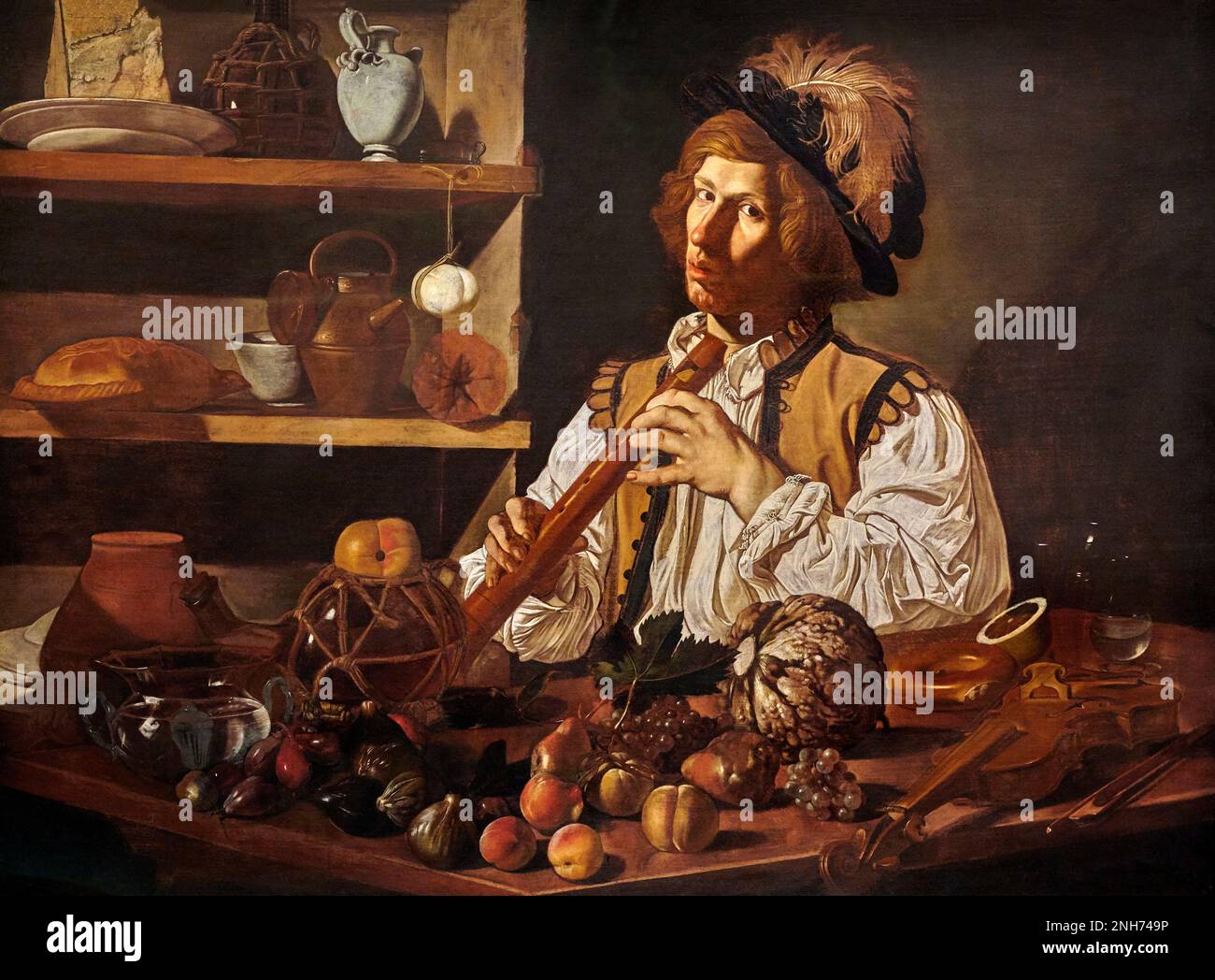 Flautista - olio su tela - Francesco Boneri detto Cecco del Caravaggio ...