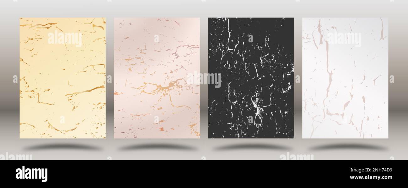 A set of vintage grunge backgrounds. The texture of plaster, cement ...