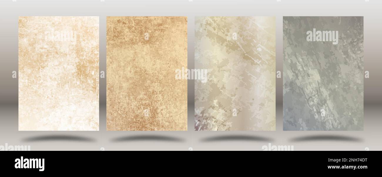 A set of vintage grunge backgrounds. The texture of plaster, cement ...