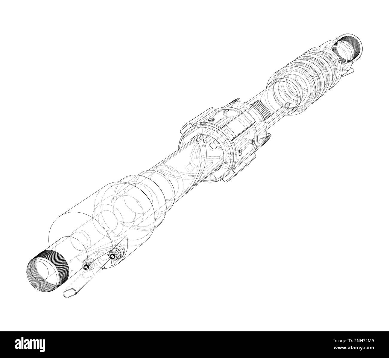 Outline drawing or sketch of cylindrical device Stock Photo - Alamy