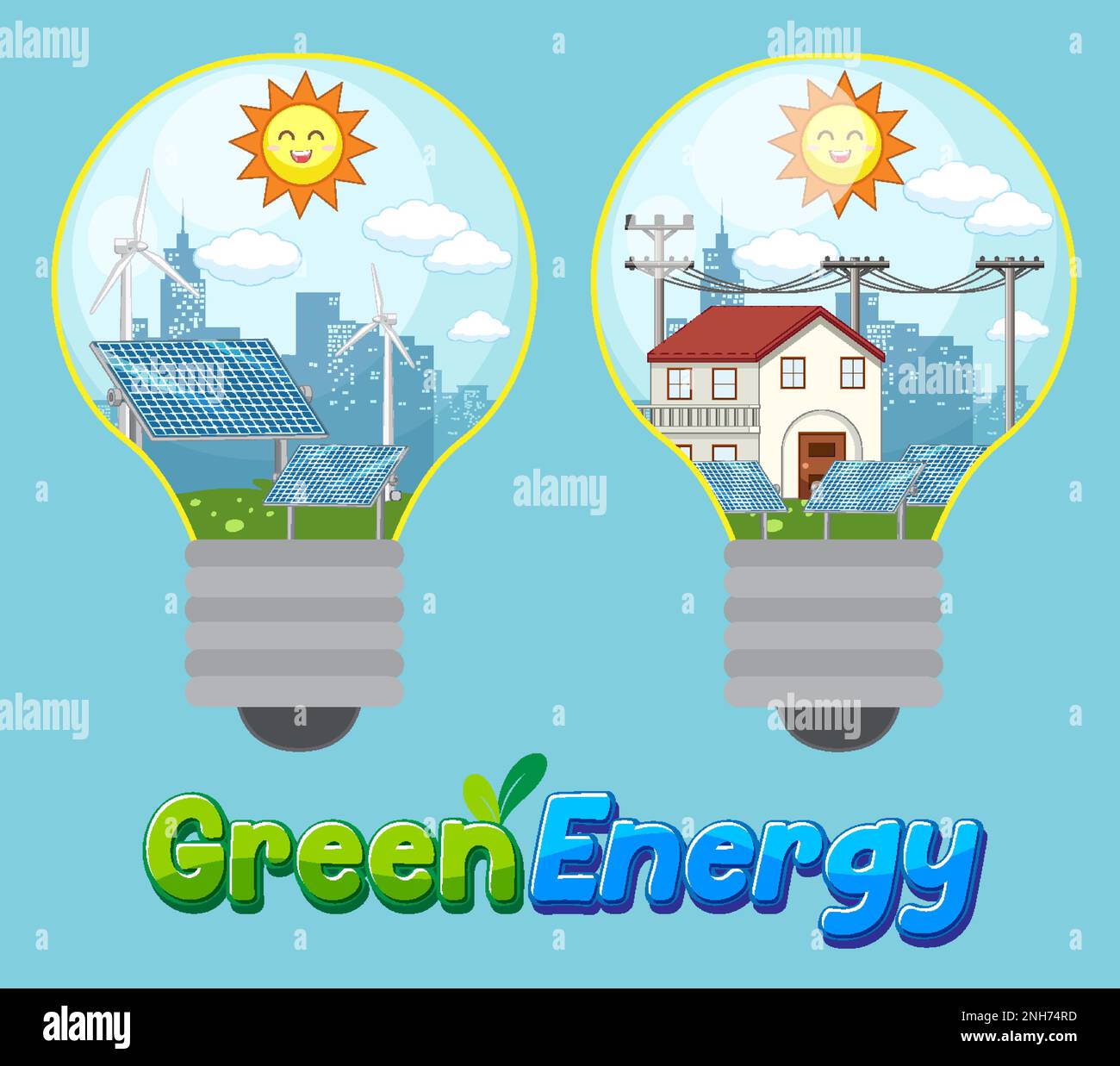 Green energy logo banner concept illustration Stock Vector Image & Art ...