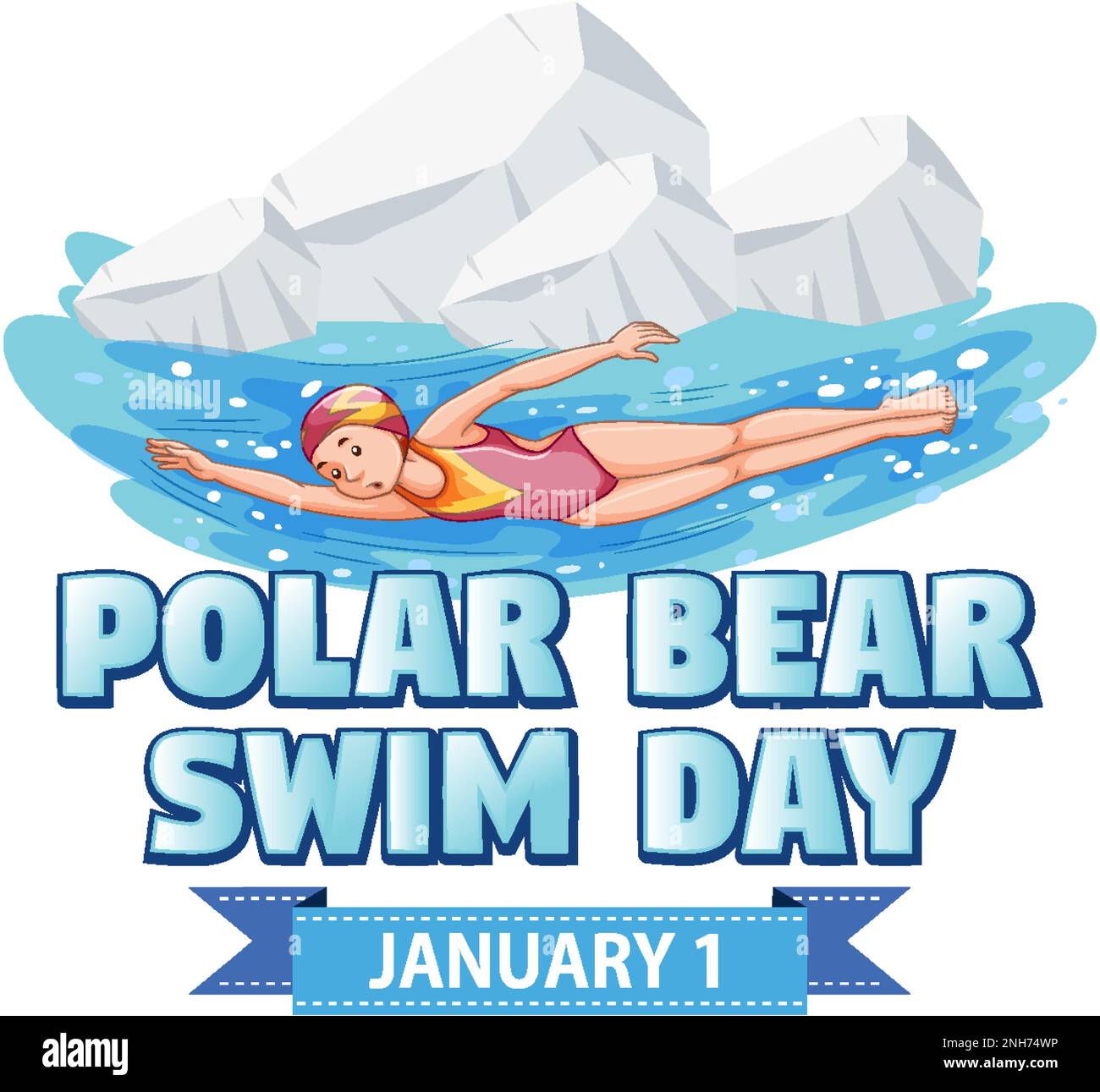 Polar Bear Plunge Day icon illustration Stock Vector Image & Art - Alamy