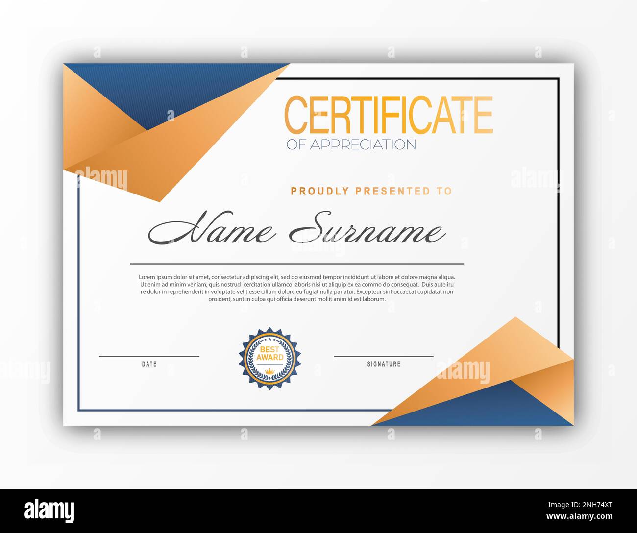 Certificate. The template of the form with the award badge. Modern ...