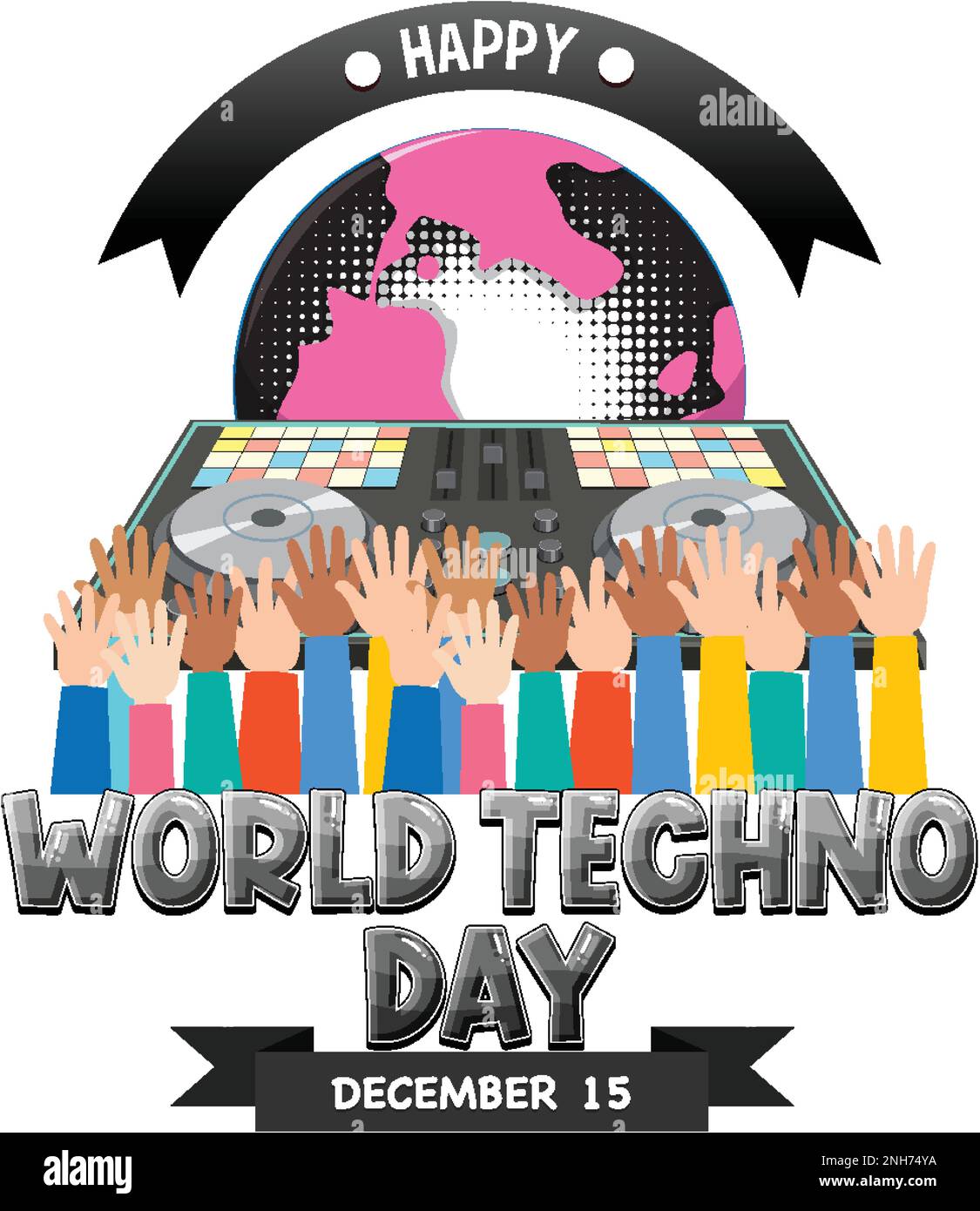 World Techno Day Banner Design illustration Stock Vector Image & Art ...