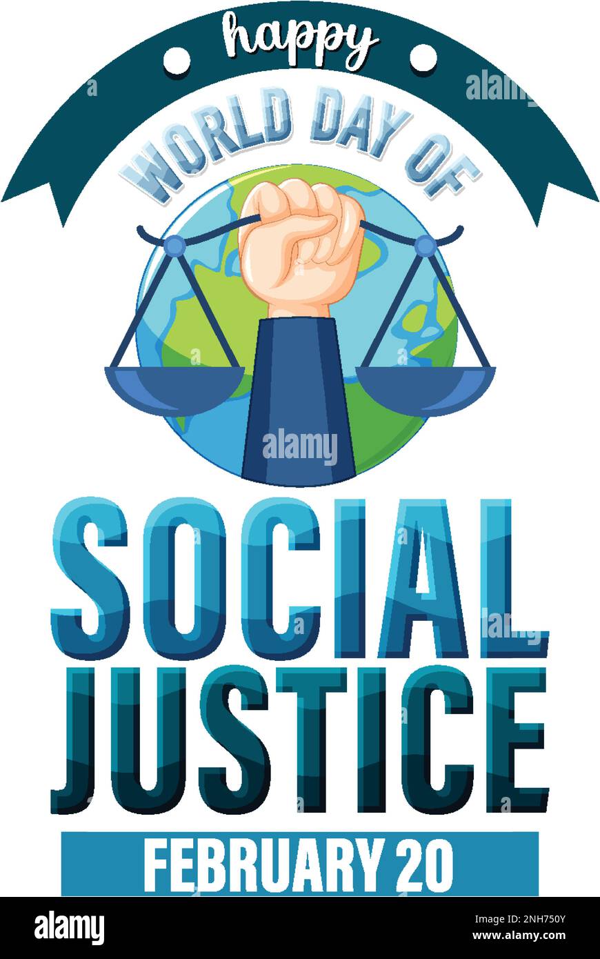 World day of social justice banner illustration Stock Vector Image ...