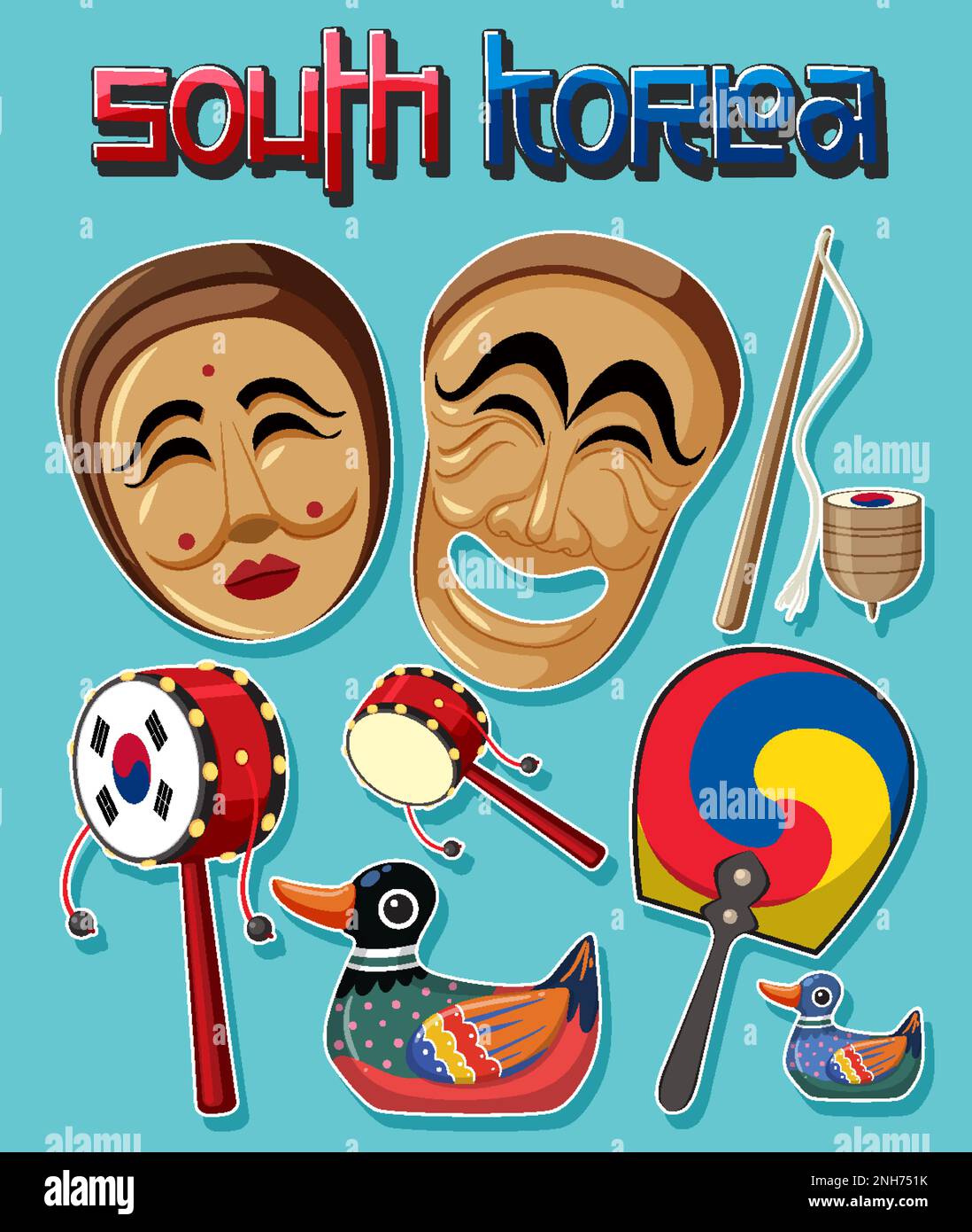 Korean element nation tradition symbol illustration Stock Vector Image ...