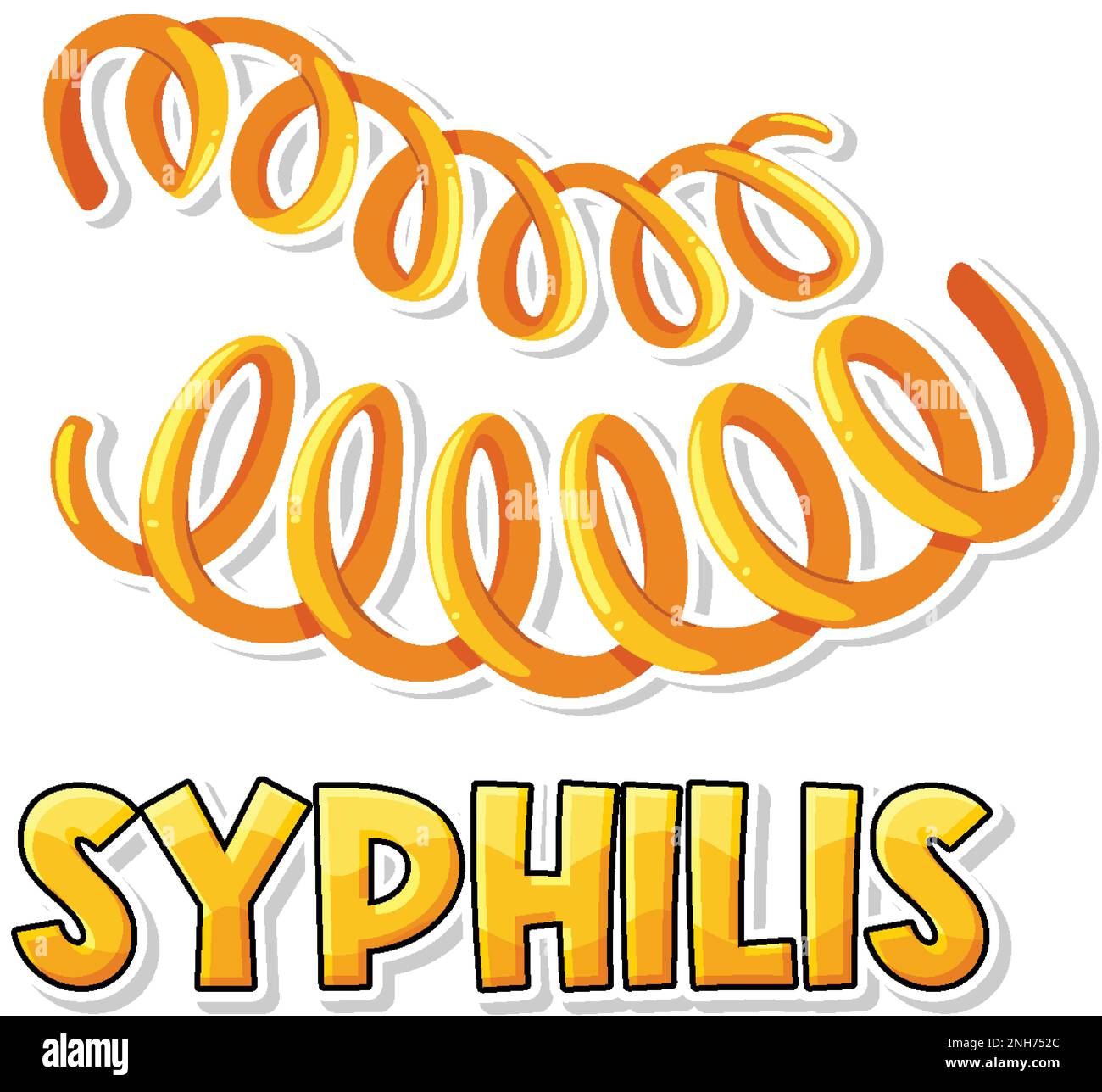 Treponema pallidum syphilis bacteria on white background illustration ...