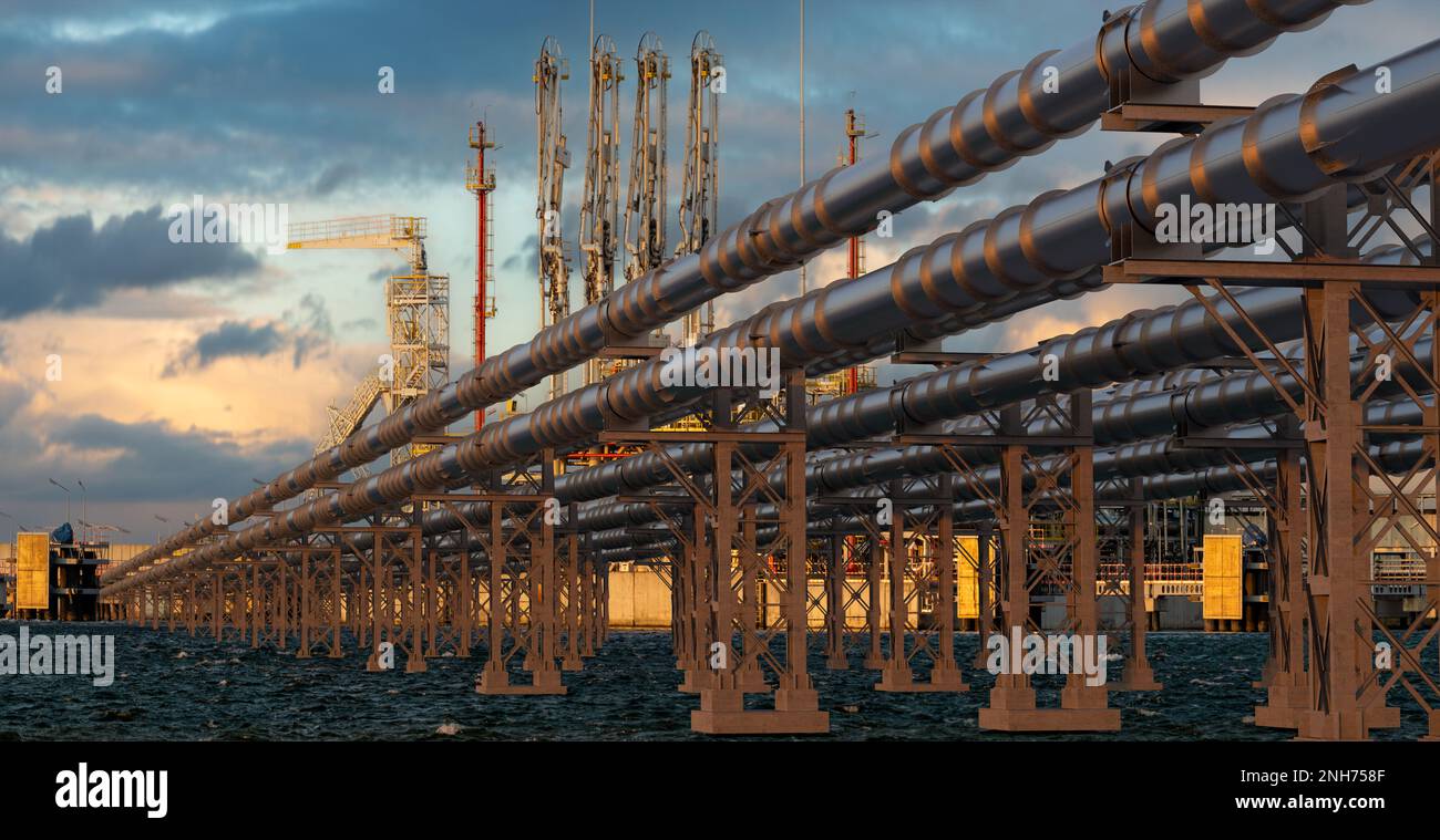Pipelines at LNG terminal Stock Photo - Alamy