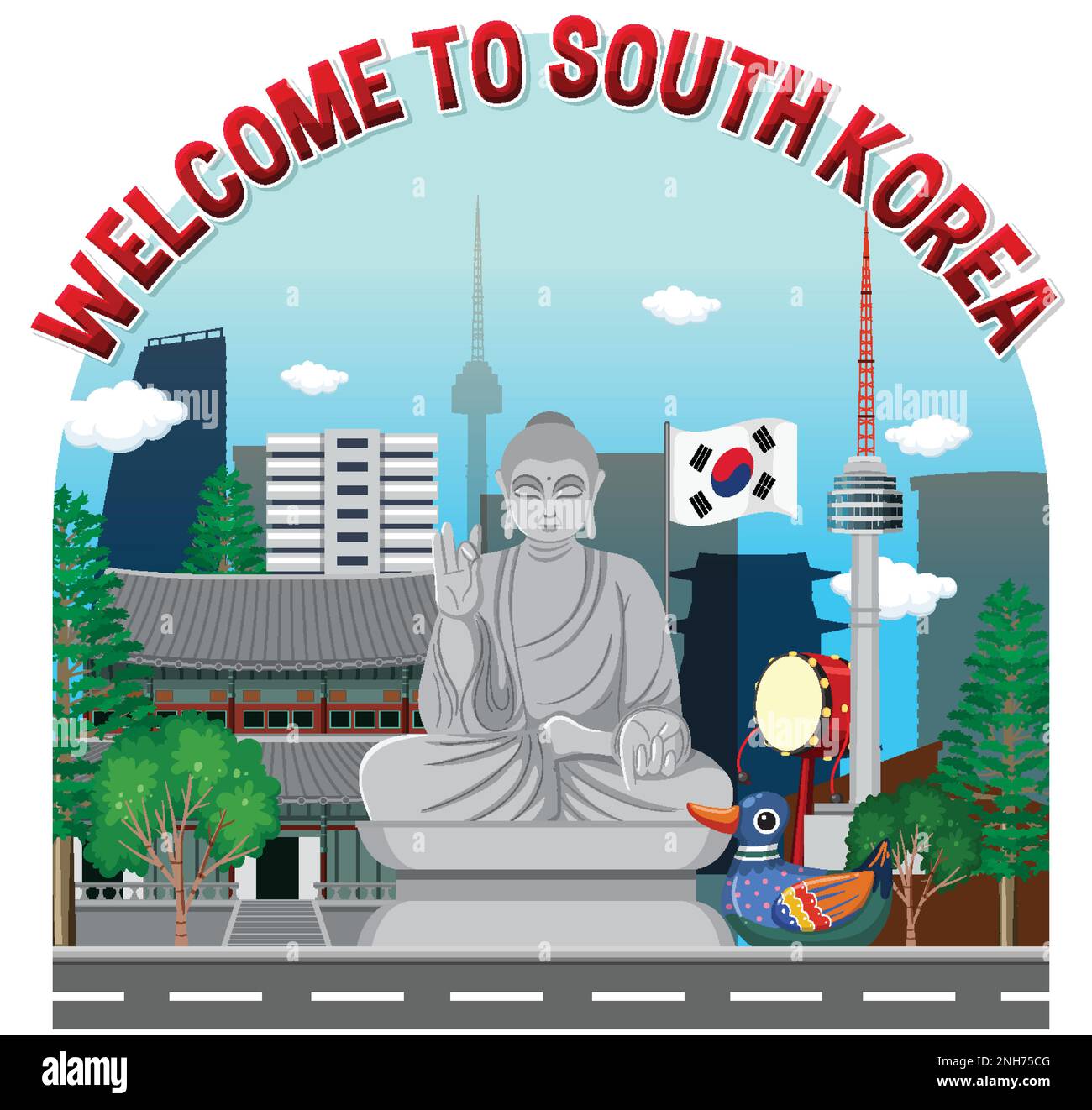 Korean element nation tradition symbol illustration Stock Vector Image ...