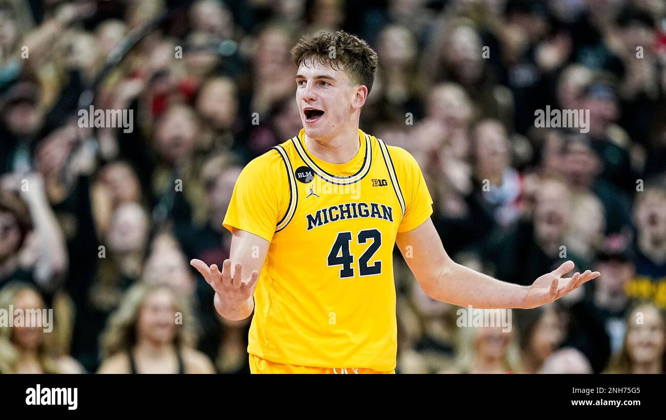Michigan's Will Tschetter (42) against Wisconsin during the second half ...