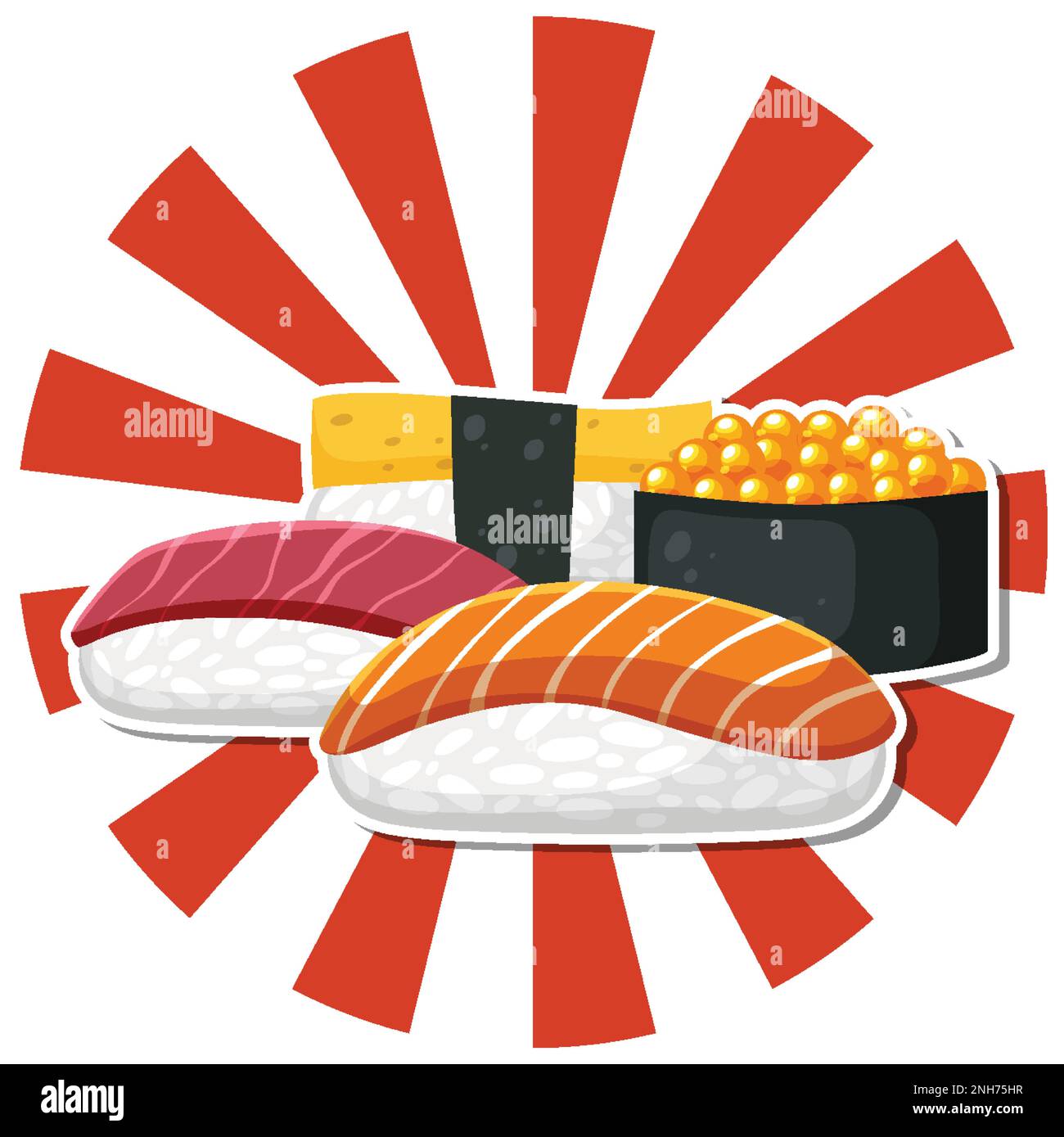 Sushi Japanese nation tradition food symbol illustration Stock Vector ...
