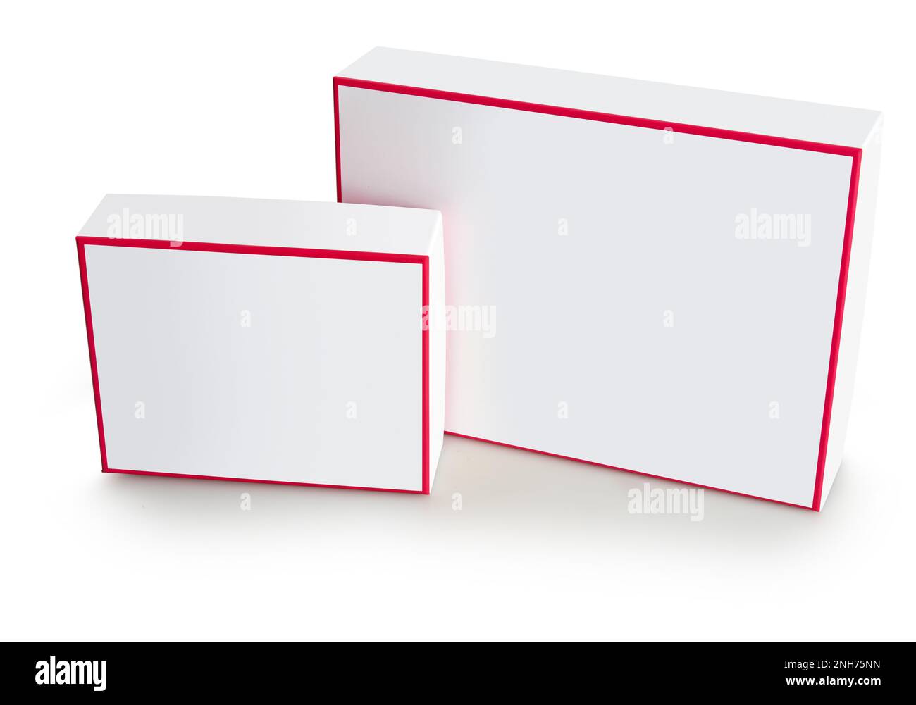 Two blank chocolate or macarons boxes isolated on white with clipping ...