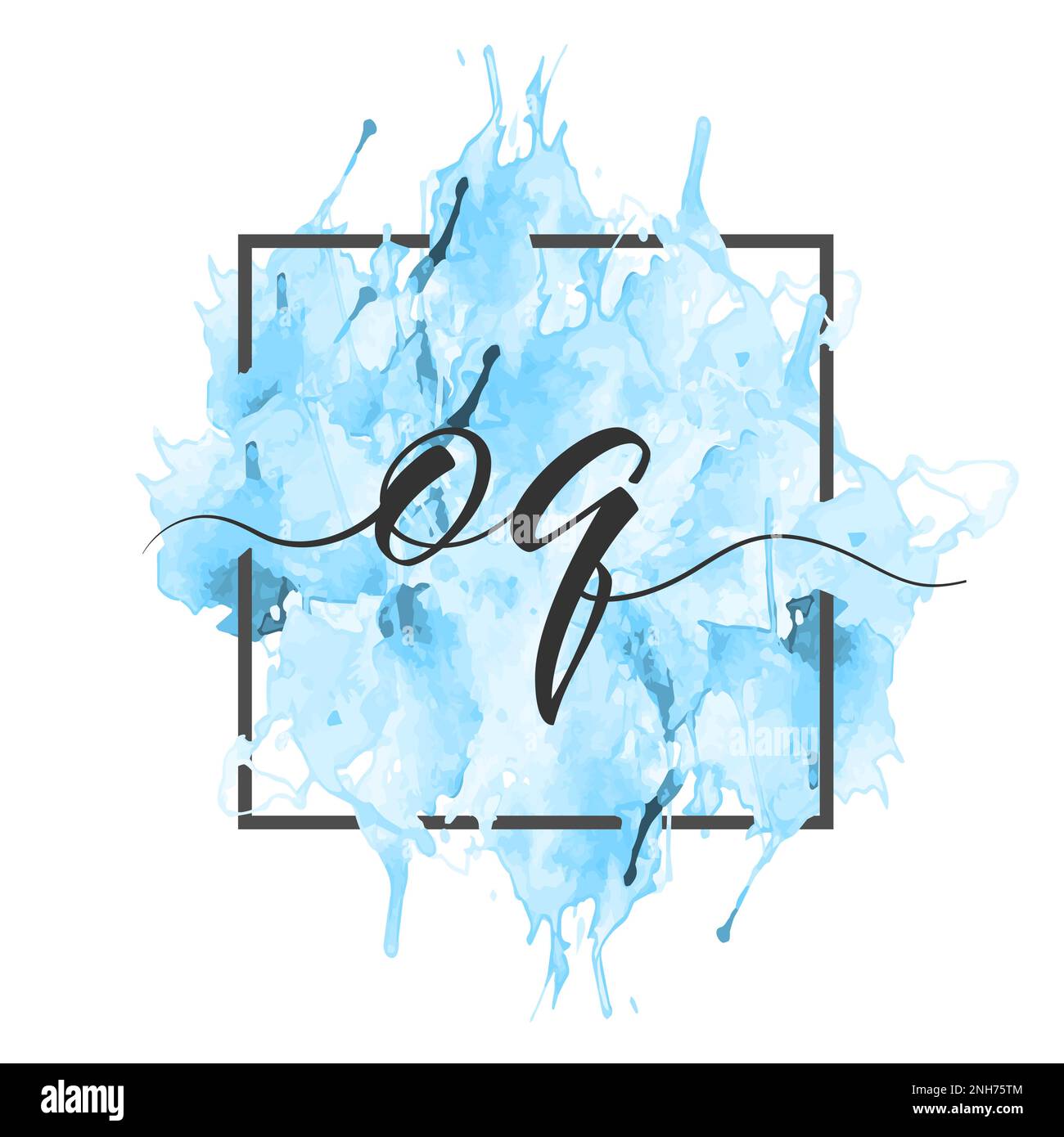 Calligraphic lowercase letters O and Q are written in a solid line on a ...