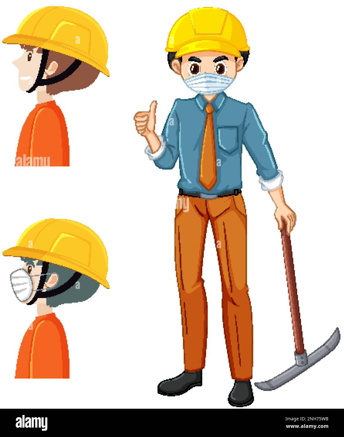 Engineer man wearing hard hat illustration Stock Vector Image & Art - Alamy