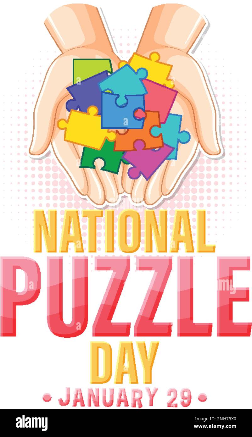 National Puzzle Day Banner Design illustration Stock Vector Image & Art ...