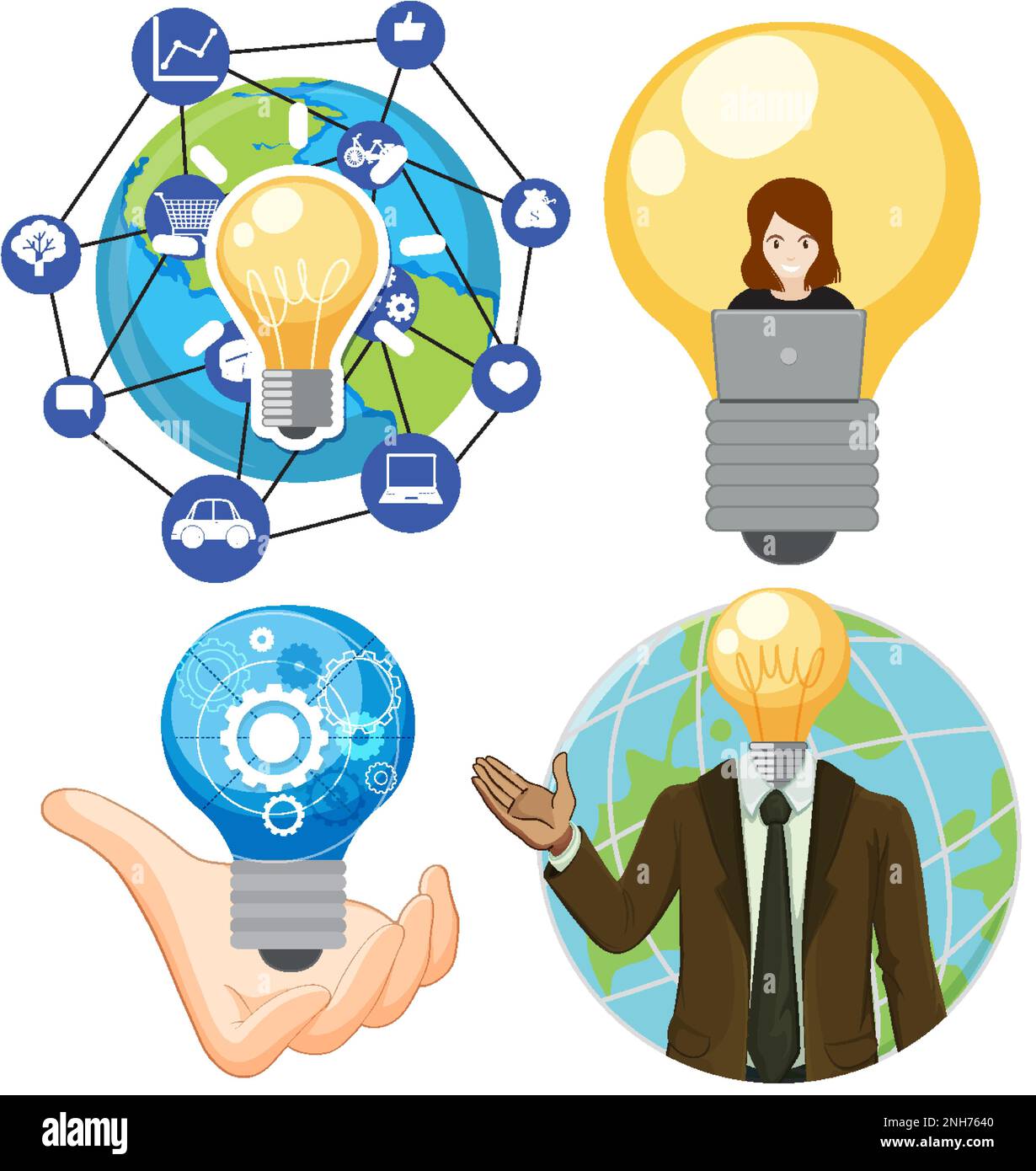 Light bulb in business concept illustration Stock Vector Image & Art ...