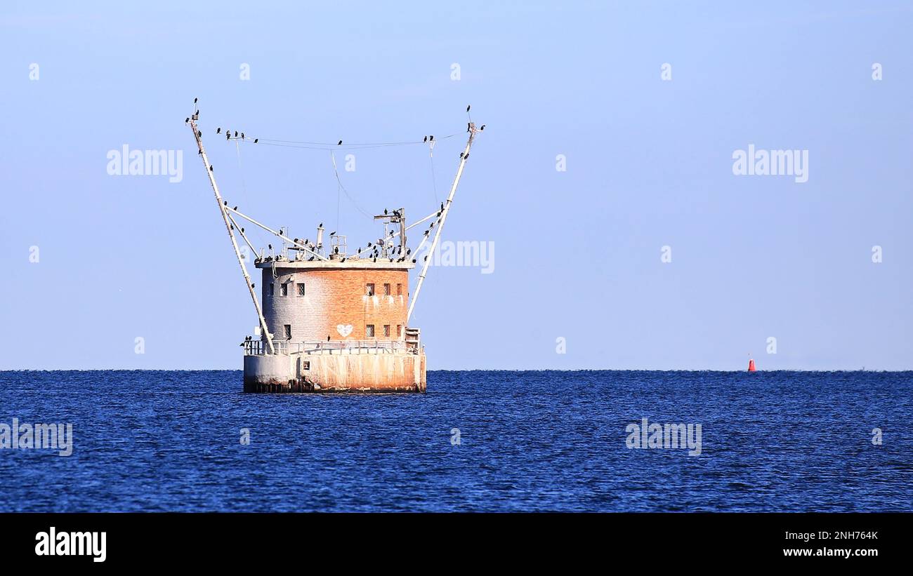 Abandoned offshore radio beacon at Peenemunde in Germany Stock Photo ...