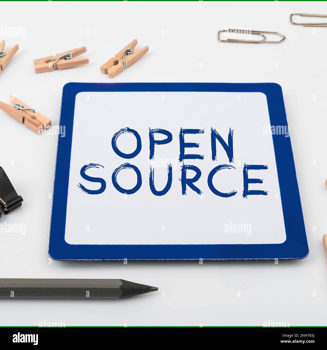 Conceptual display Open Source. Word Written on denoting software which original source code ...