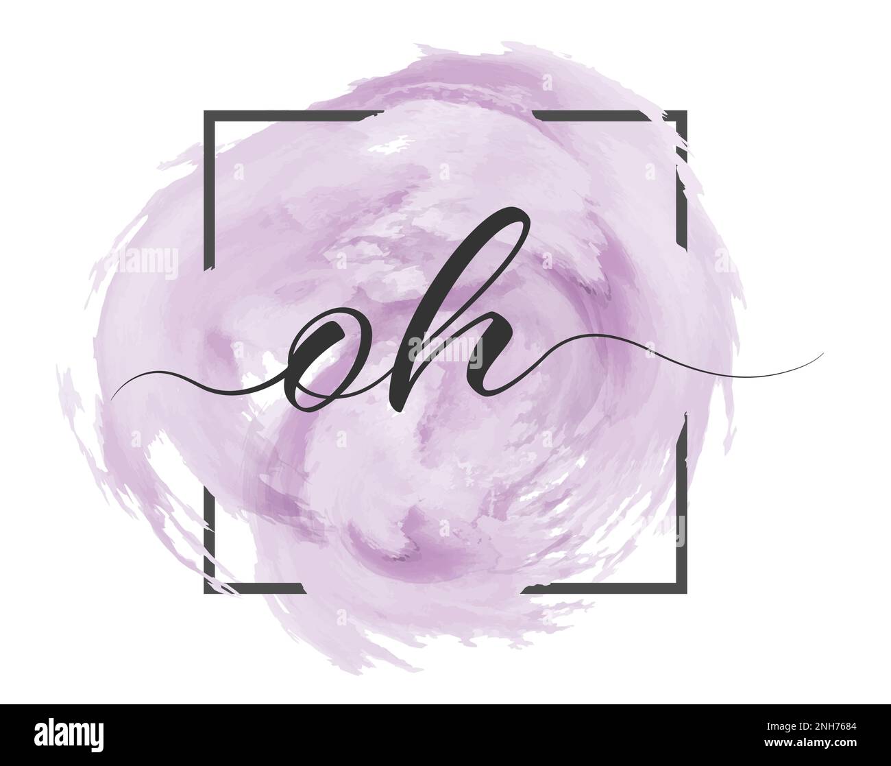 Calligraphic lowercase letters O and H are written in a solid line on a ...
