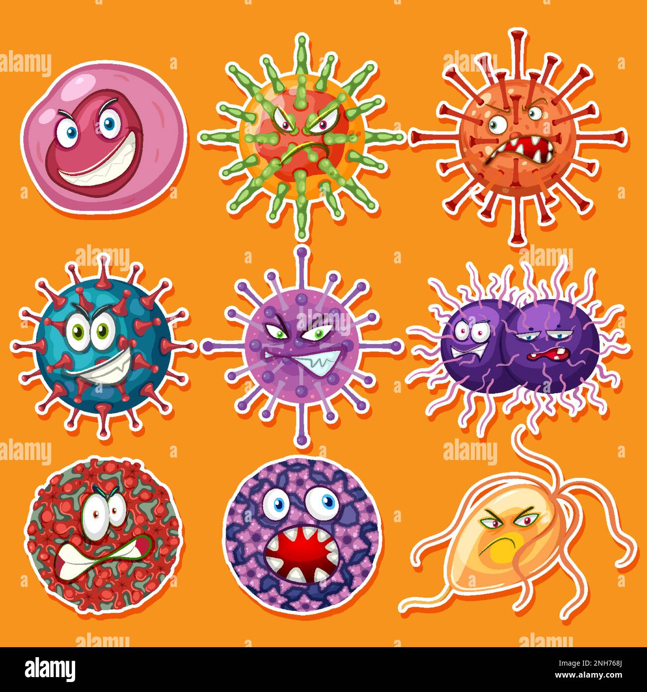 Bacteria Germs and Viruses Collection illustration Stock Vector Image ...