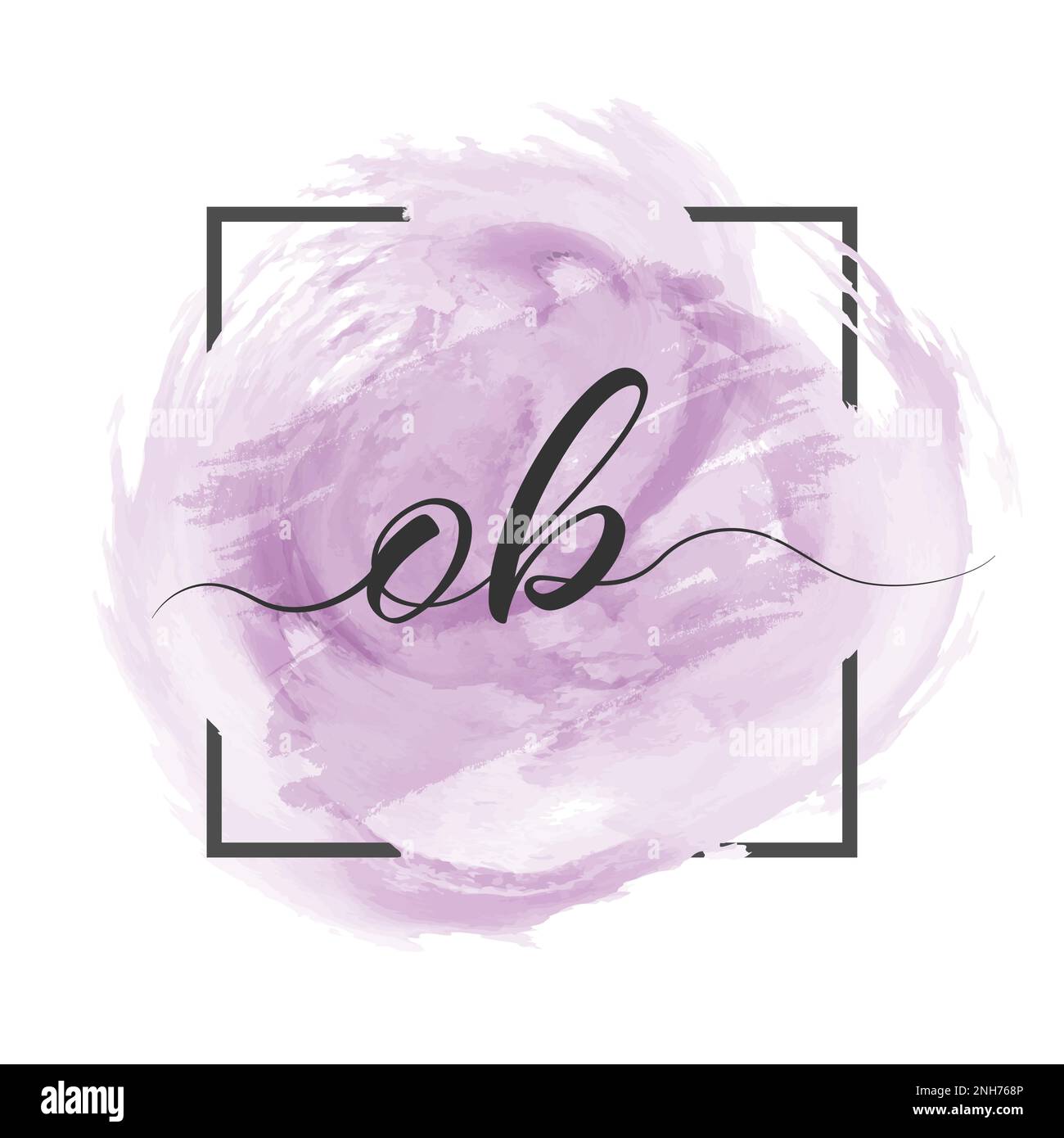 Calligraphic lowercase letters O and B are written in a solid line on a ...