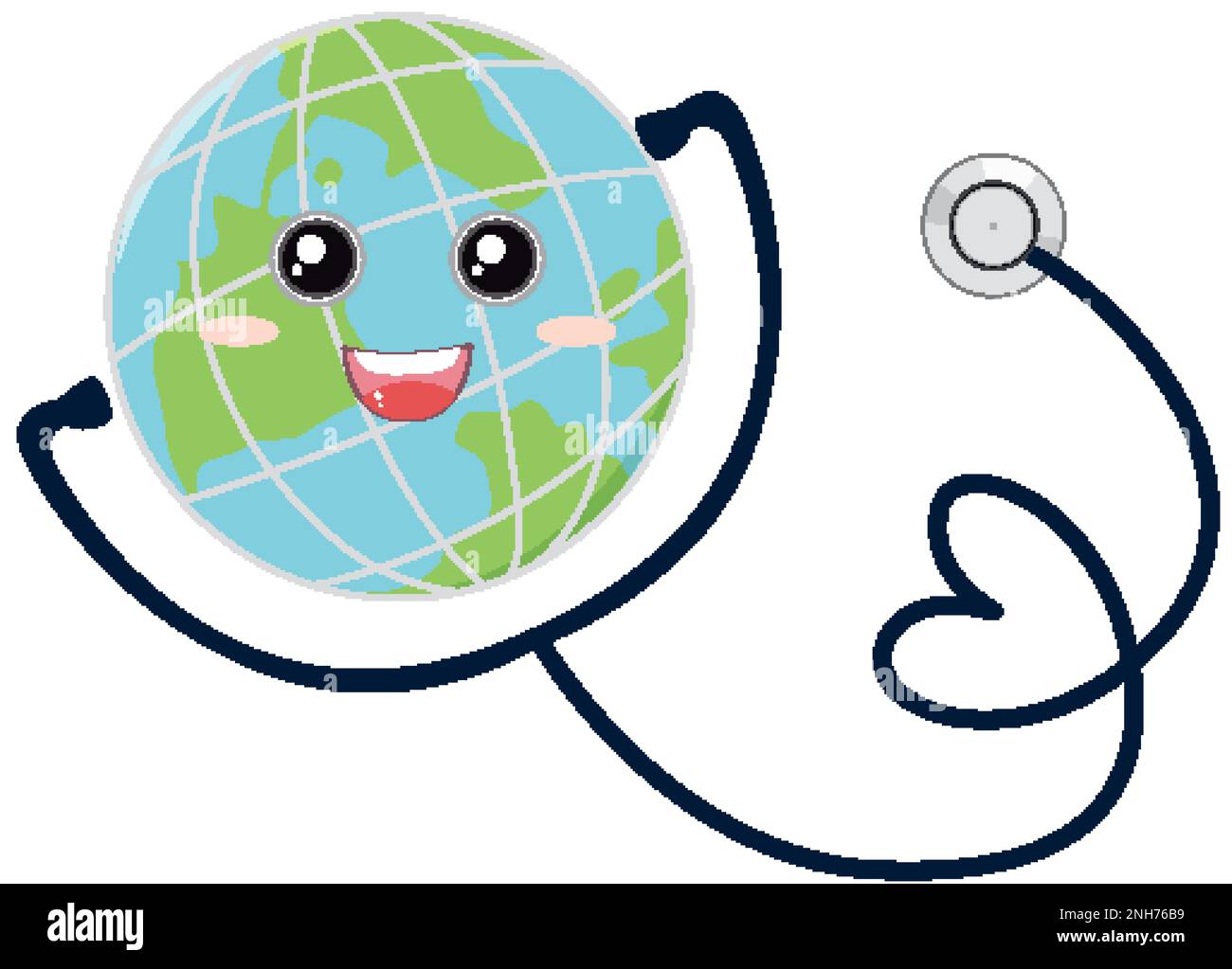 Earth globe with stethoscope icon illustration Stock Vector Image & Art ...