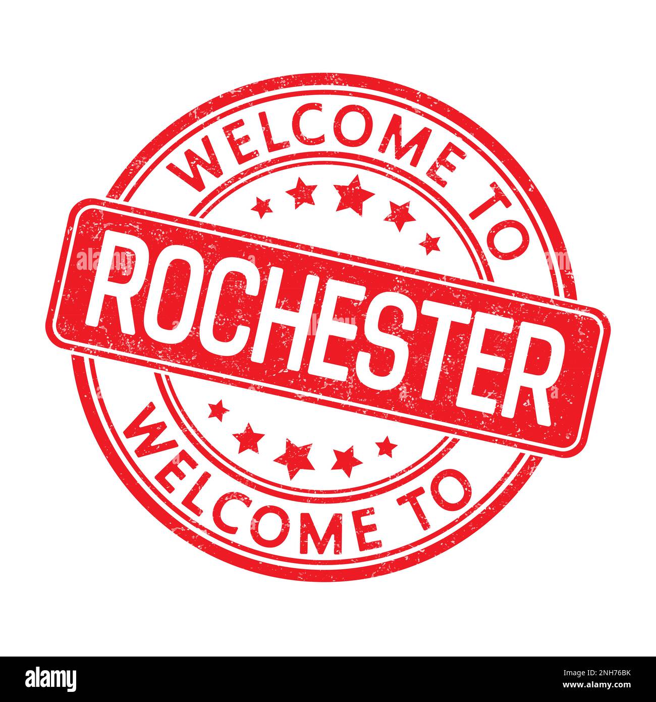 Welcome to ROCHESTER. Impression of a round stamp with a scuff. Flat ...