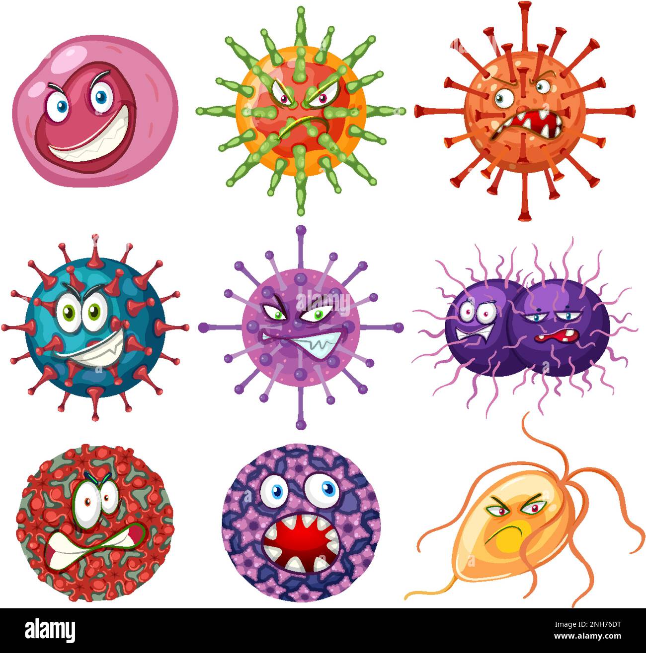 Bacteria Germs and Viruses Collection illustration Stock Vector Image ...