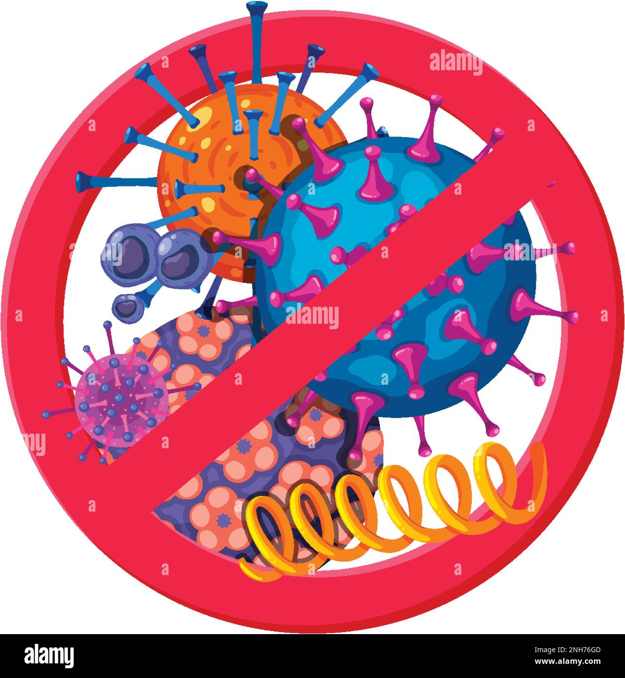 Stop bacteria and virus prohibition sign illustration Stock Vector ...
