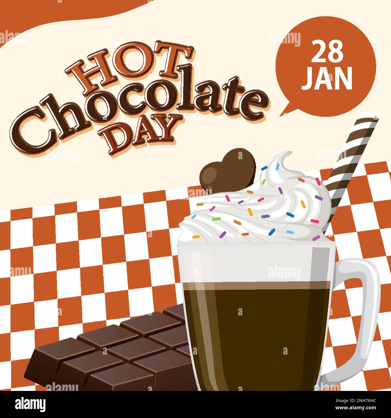 Hot Chocolate Day Banner Design illustration Stock Vector Image & Art ...