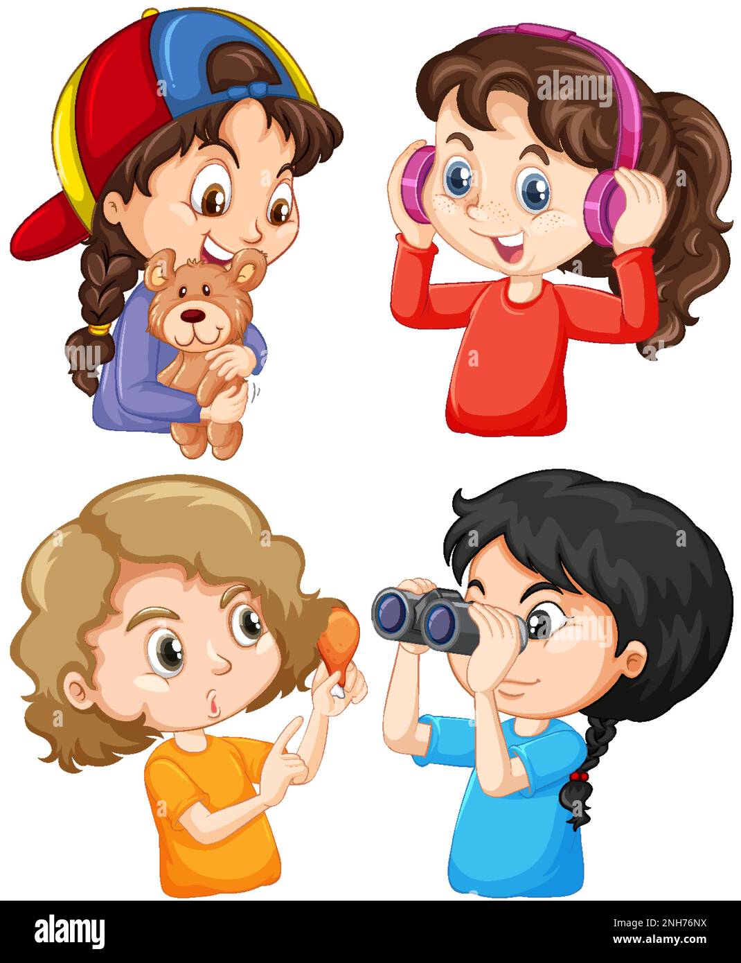 Set of children cartoon character illustration Stock Vector Image & Art ...