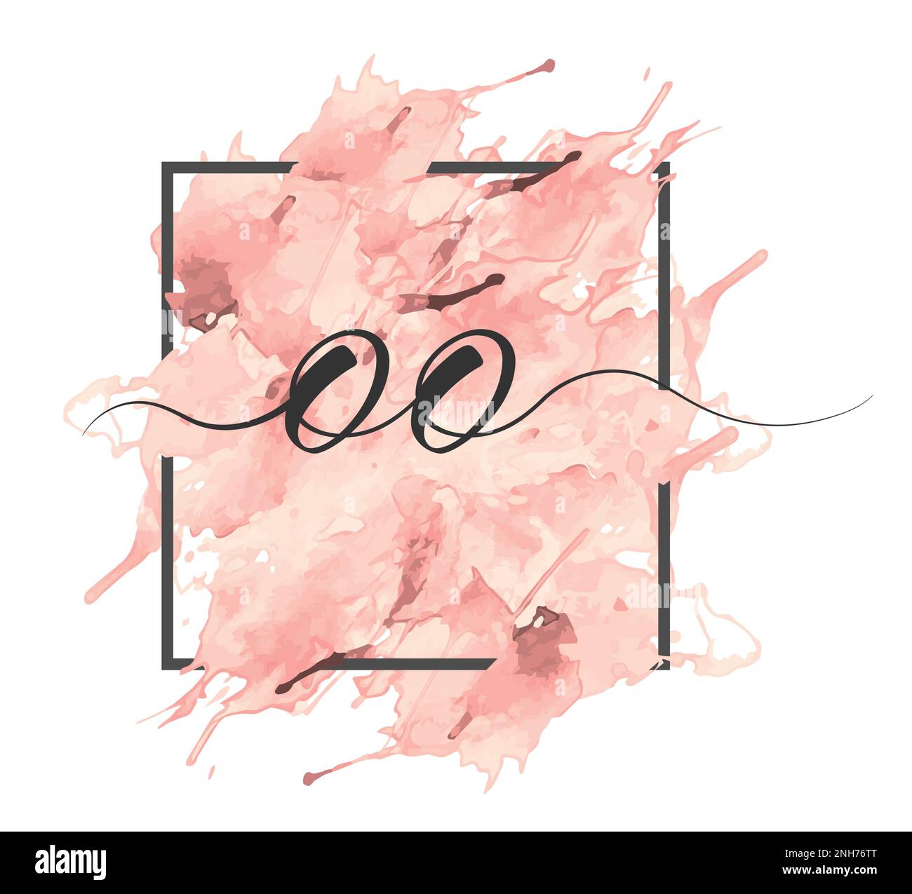 Calligraphic lowercase letters O and O are written in a solid line on a ...