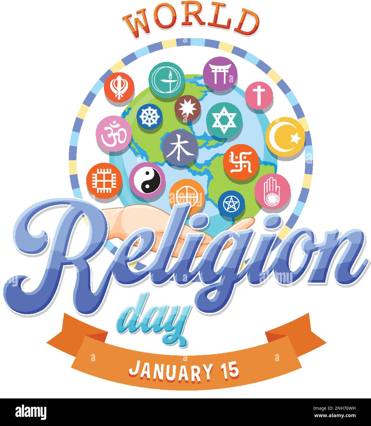 World Religion Day Banner Design illustration Stock Vector Image & Art ...