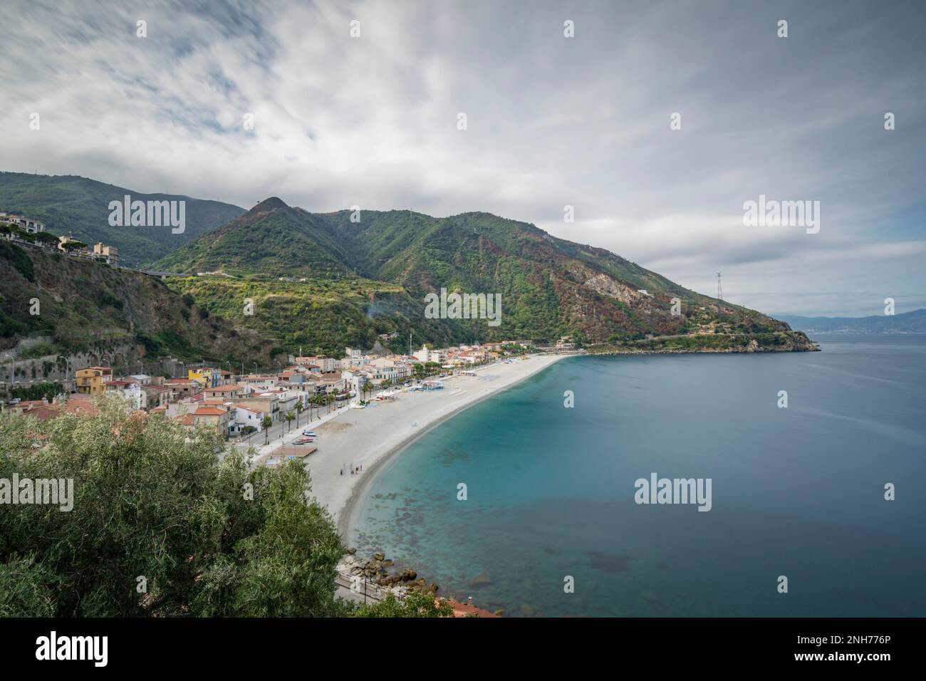 Panoramic view of Marina Grande and Scilla beach, Calabria Stock Photo ...
