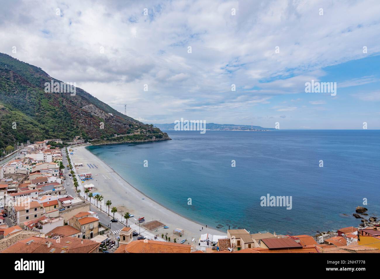 Panoramic view of Marina Grande and Scilla beach, Calabria Stock Photo ...