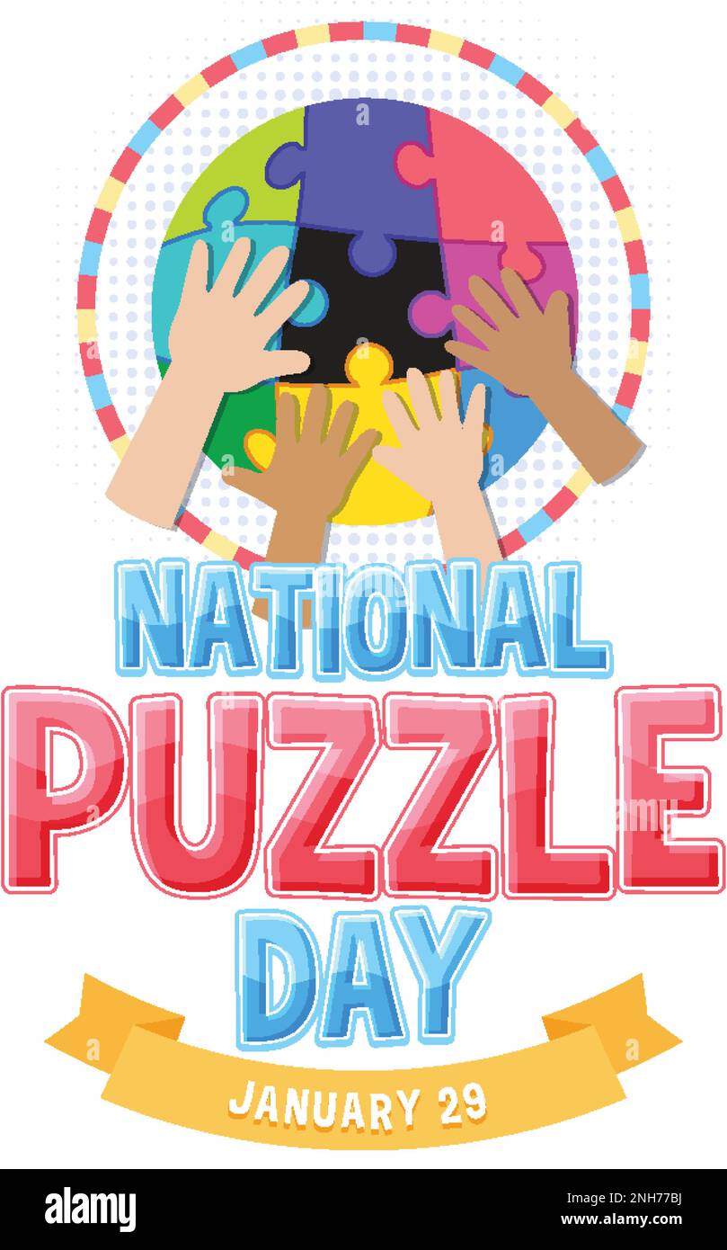 National Puzzle Day Banner Design illustration Stock Vector Image & Art ...