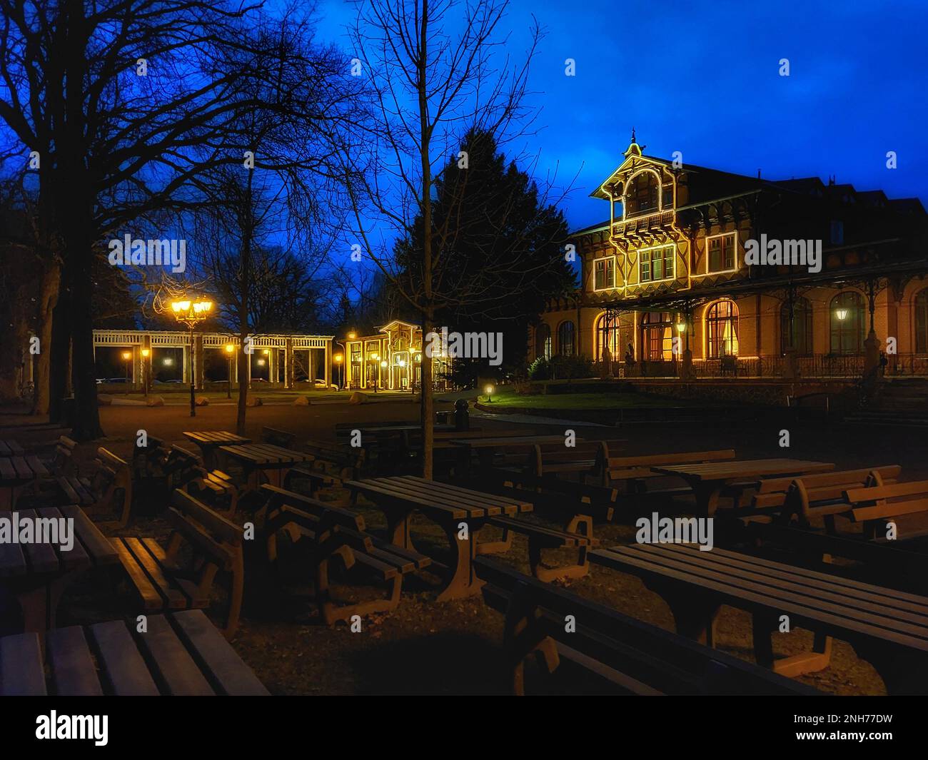 Christmas lights in front of the Neues Gesellschaftshaus (lit. new ...