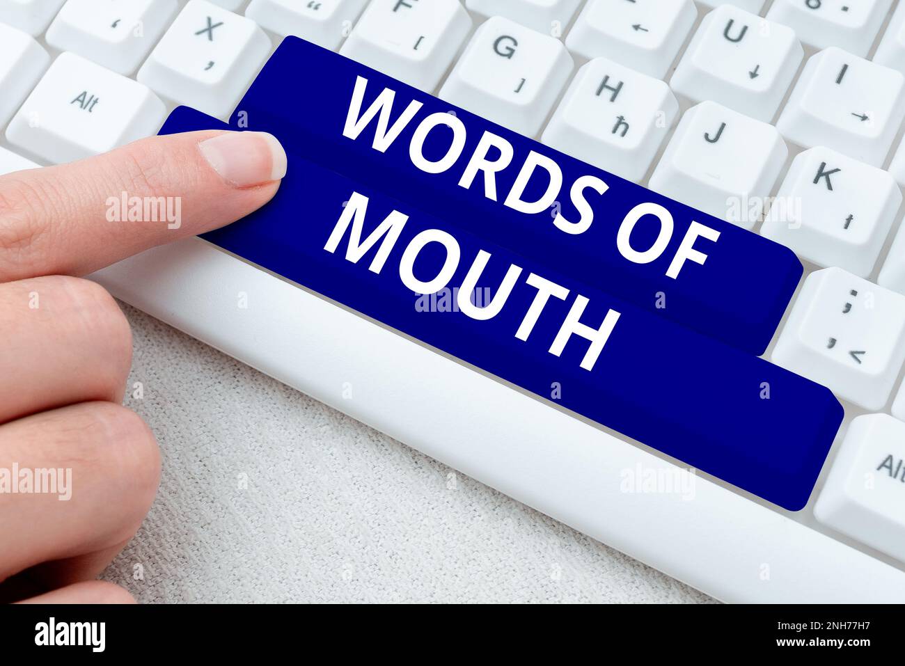 Hand writing sign Words Of Mouth. Concept meaning simple statement can ...