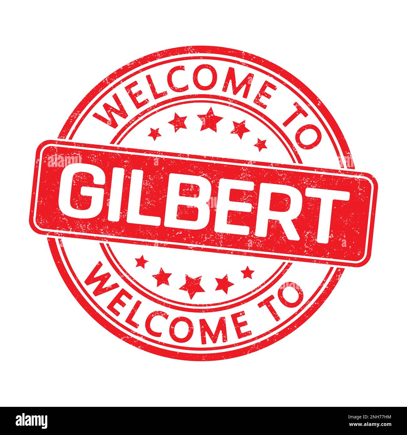 Welcome to GILBERT. Impression of a round stamp with a scuff. Flat ...