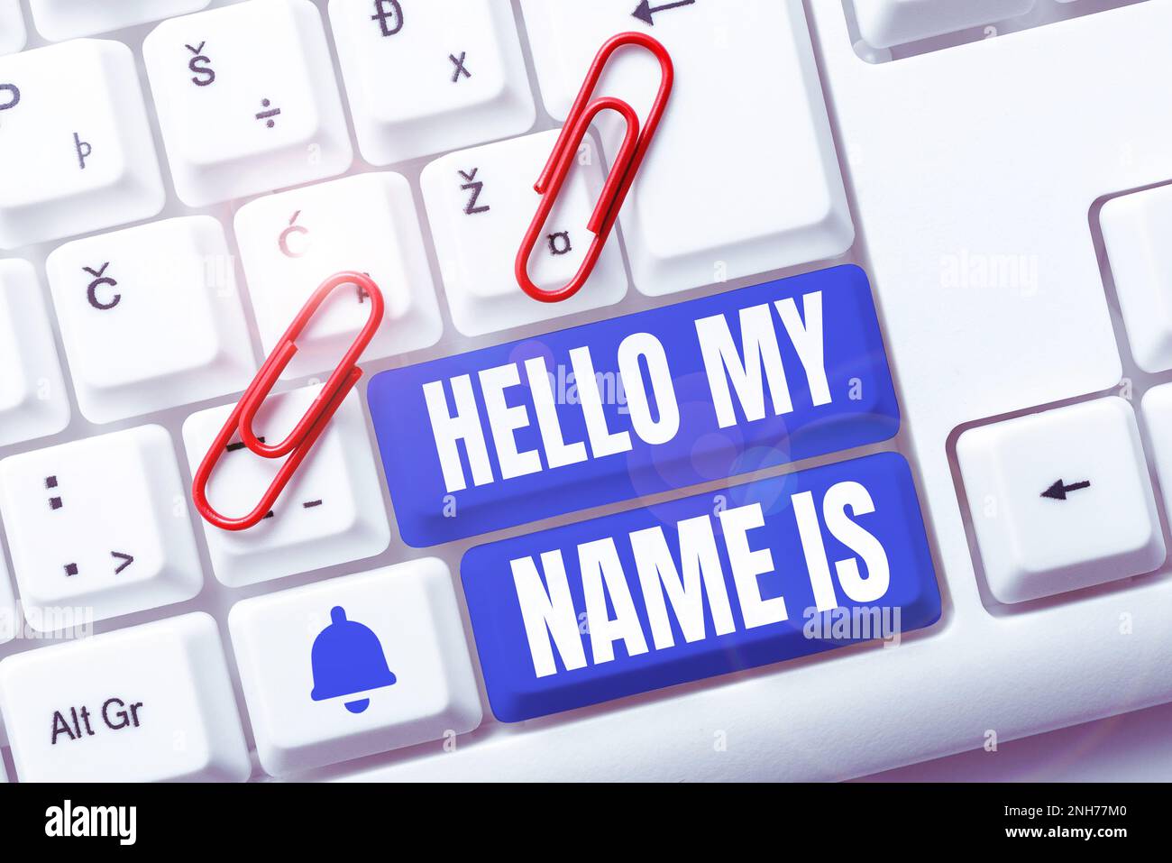 Writing displaying text Hello My Name Is. Word Written on introducing yourself to new people ...