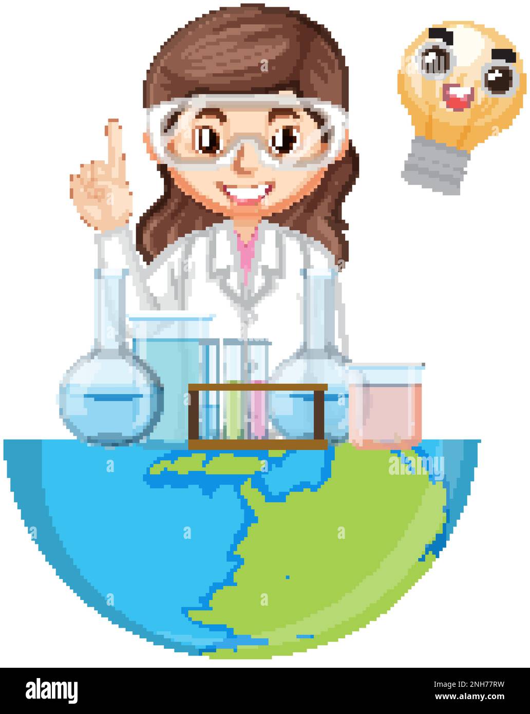 Scientist woman cartoon character illustration Stock Vector Image & Art ...