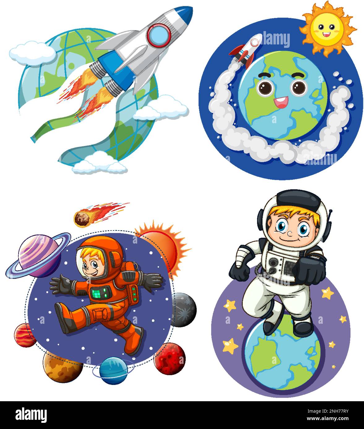 Outer space characters collection illustration Stock Vector Image & Art ...