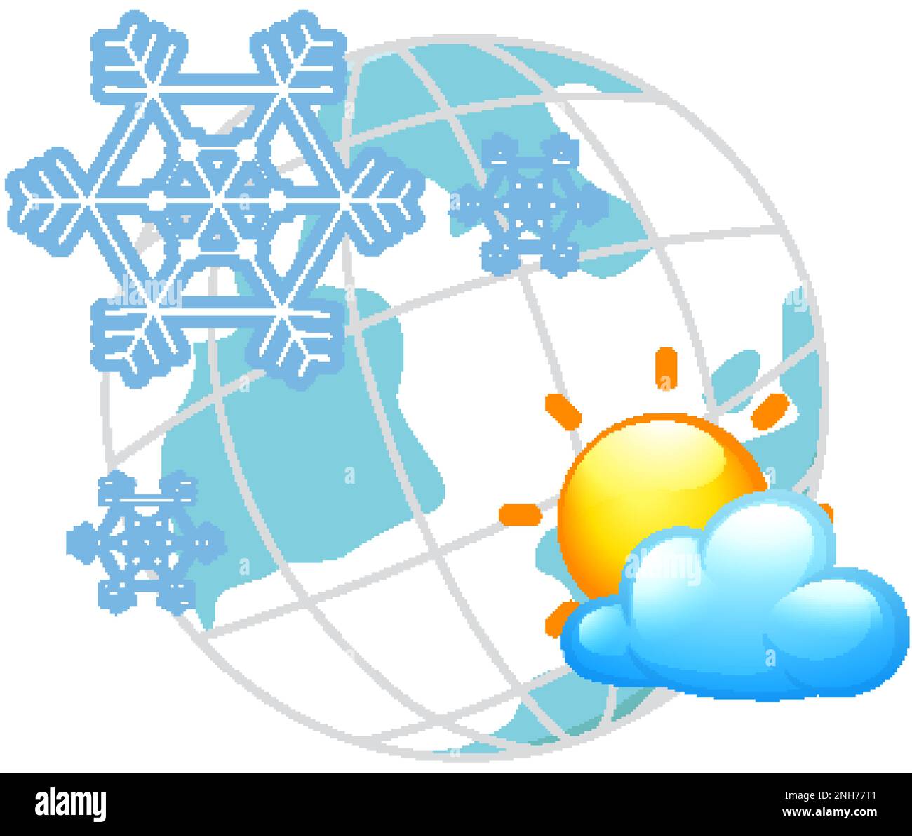 Snowflake and sunny weather icon illustration Stock Vector Image & Art ...