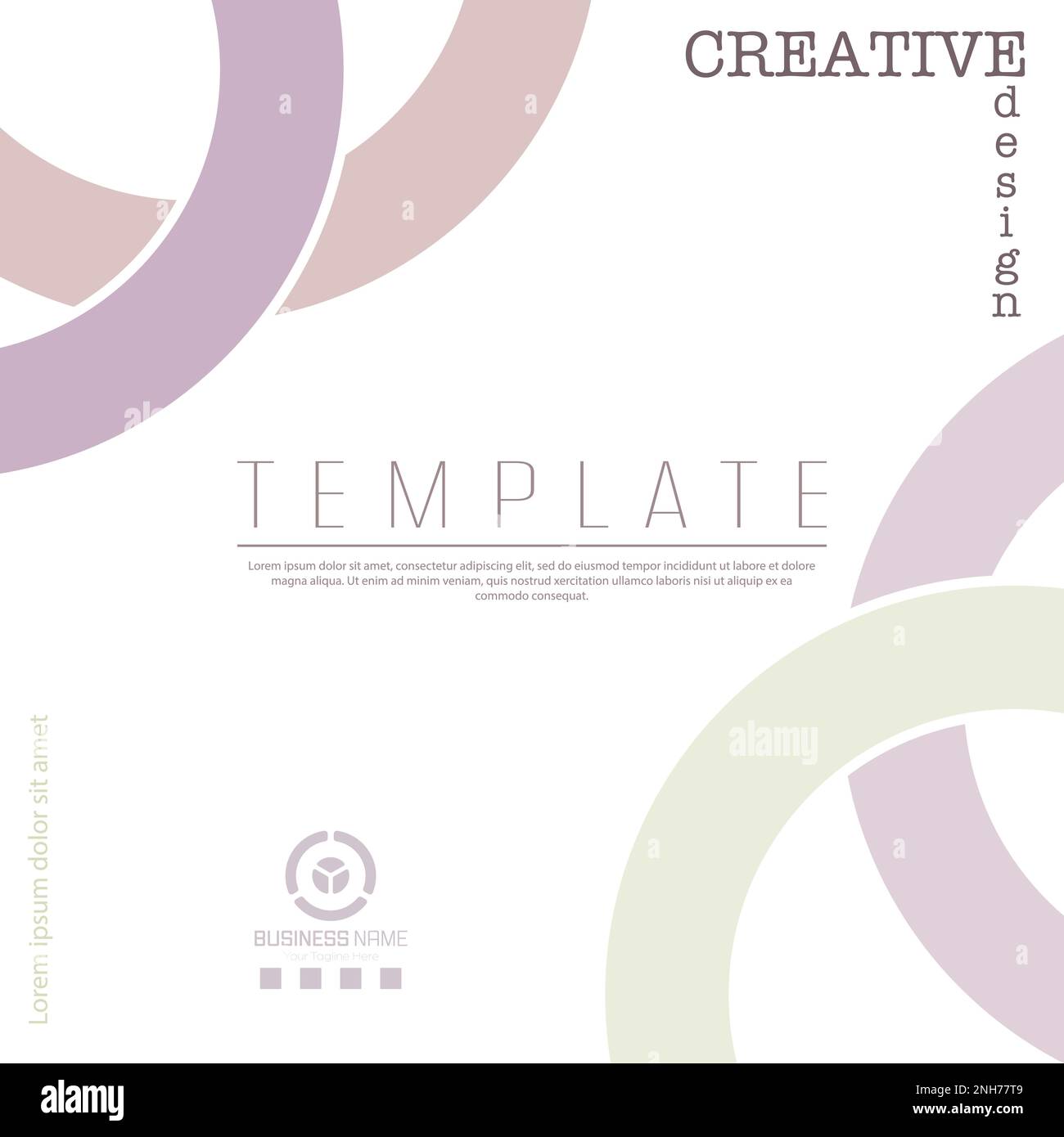 Geometric abstract composition. Intersecting circles. Template for ...