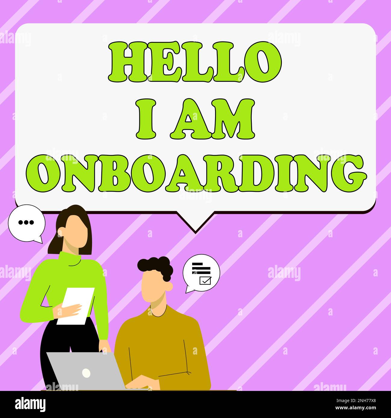 Text sign showing Hello I Am Onboarding. Business concept Action Process of integrating a new ...