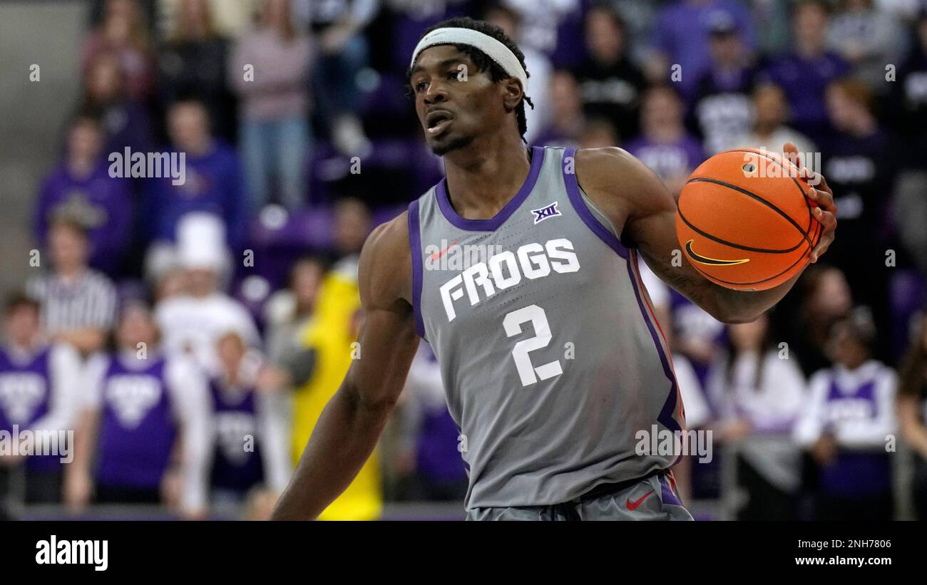 TCU forward Emanuel Miller handles the ball during an NCAA college ...