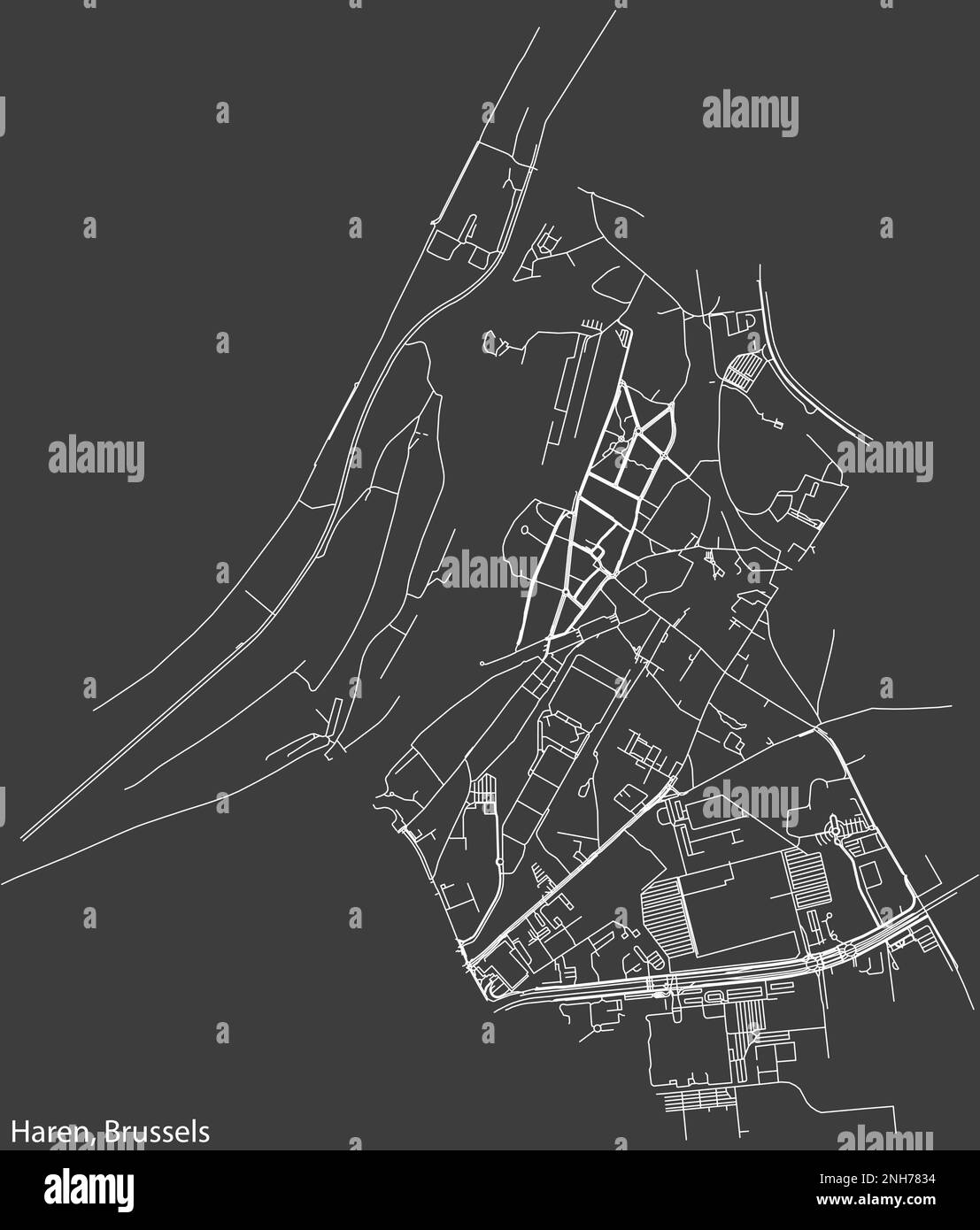 Street roads map of the HAREN, BRUSSELS Stock Vector Image & Art - Alamy