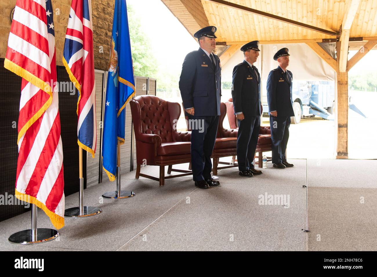 U.S. Air Force Col. Brian Filler, left, 501st Combat Support Wing ...