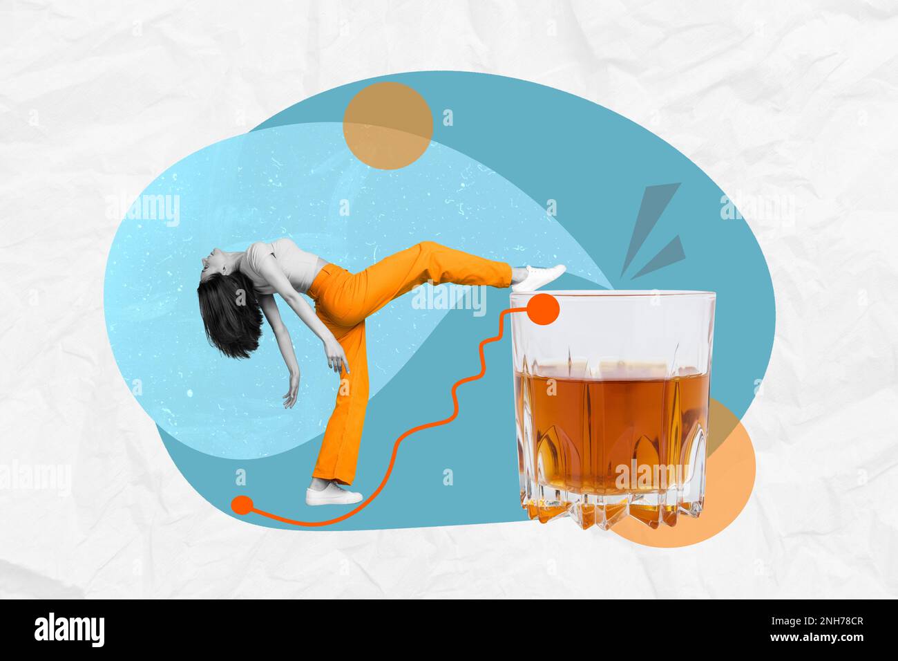 Composite collage image of mini carefree girl step walk big alcohol ...